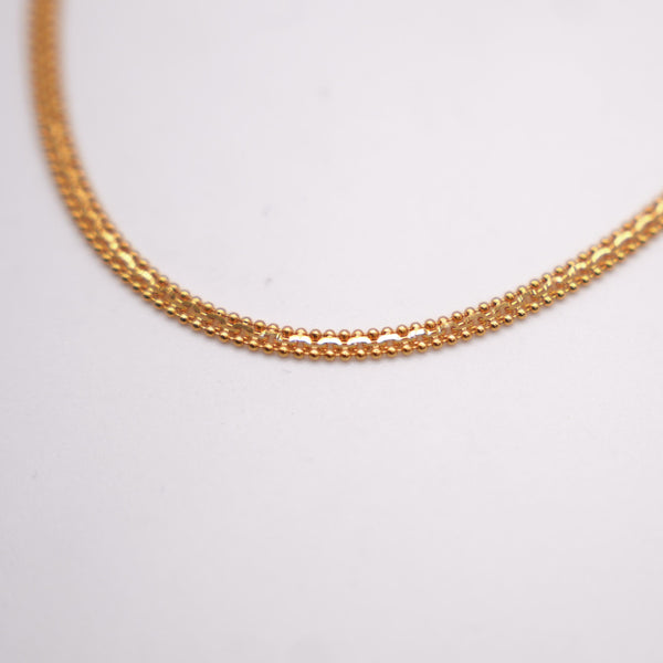 22K Curb & Ball Hybrid Flat Style Chain – Dubai Jewellers