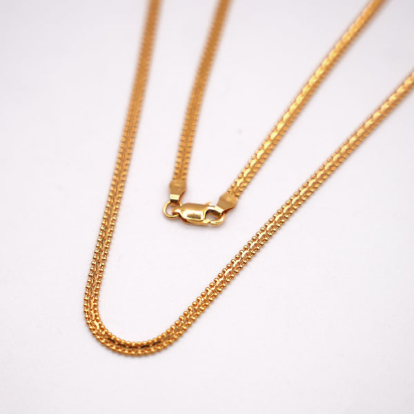 22K Curb & Ball Hybrid Flat Style Chain – Dubai Jewellers